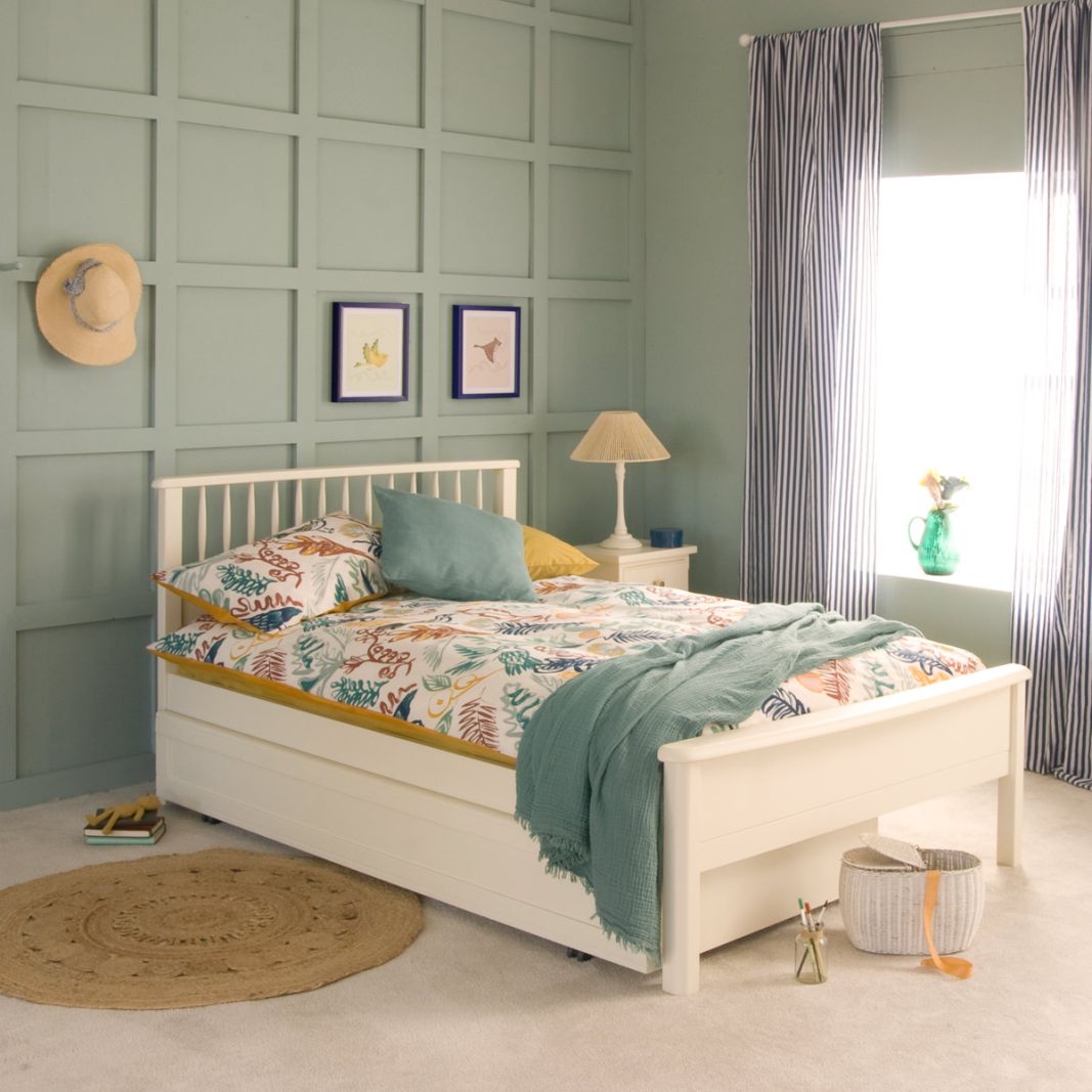 Small double 4 ft bed with trundle - Ivory White | 4 foot ivory white ...