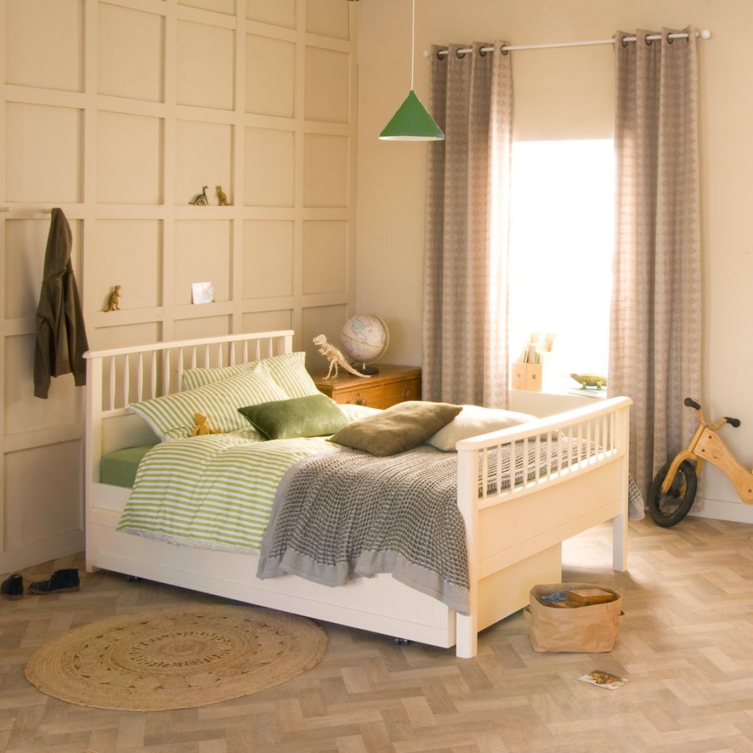 Small double bed with trundle | Ivory White | Luxury small double bed ...
