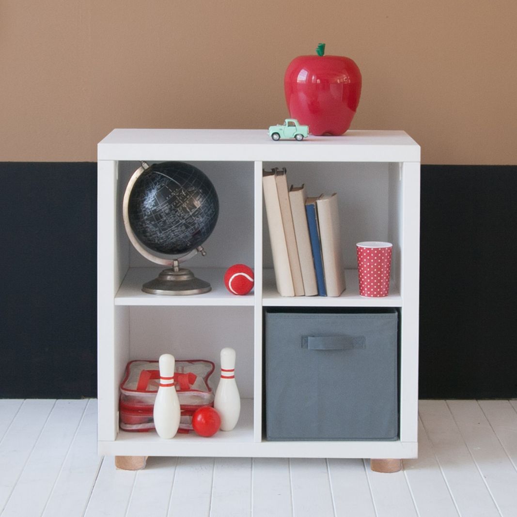 THE EDIT Storage Bookcase on beech feet, Pure White, Little Folks ...
