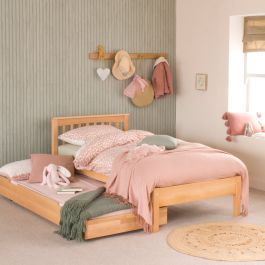 Natural Beech Single Bed with Storage and Sleepover Trundle | Wooden ...
